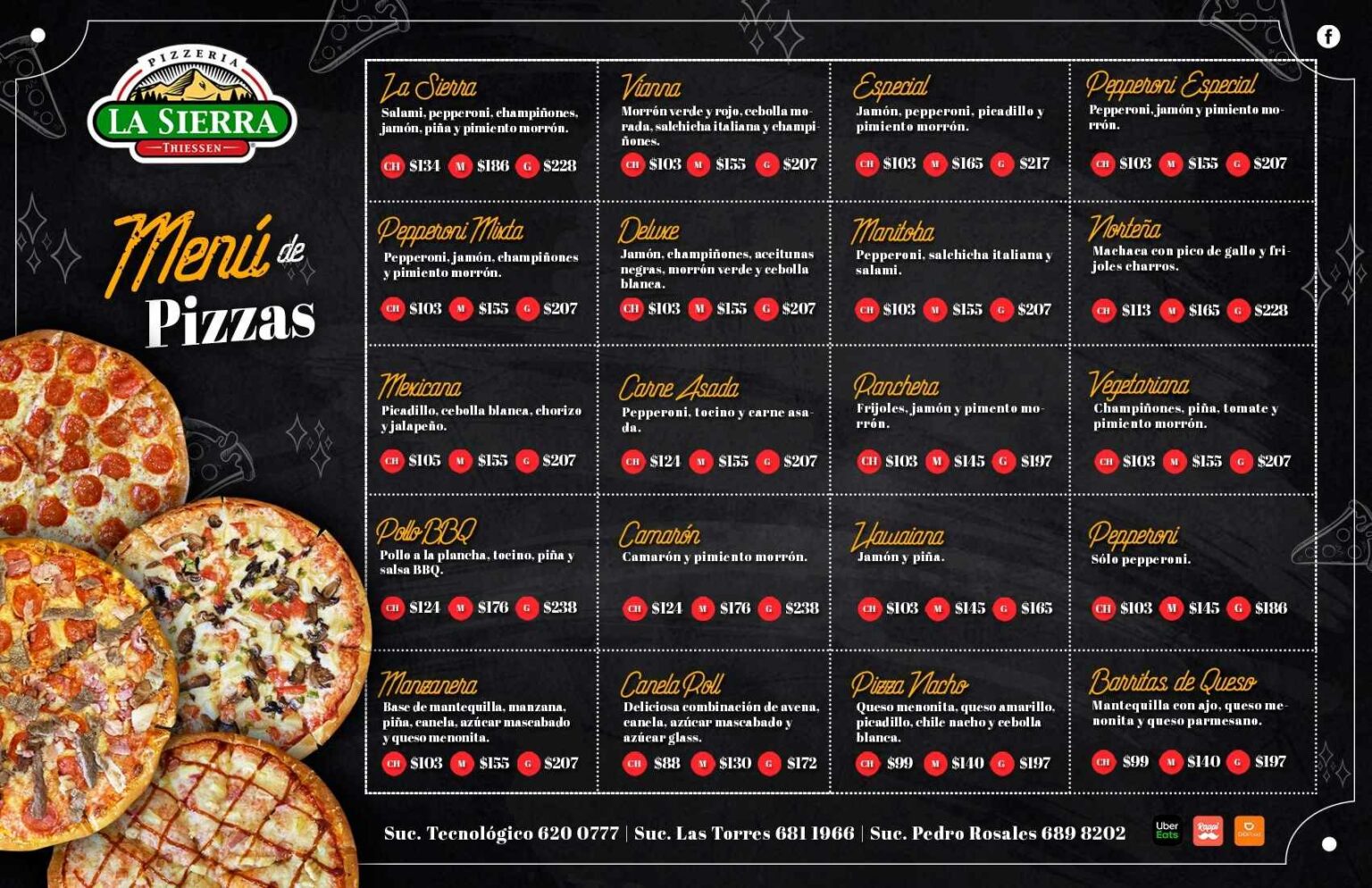 Pizzeria La Sierra Menú Precios México Actualizado (enero 2026)