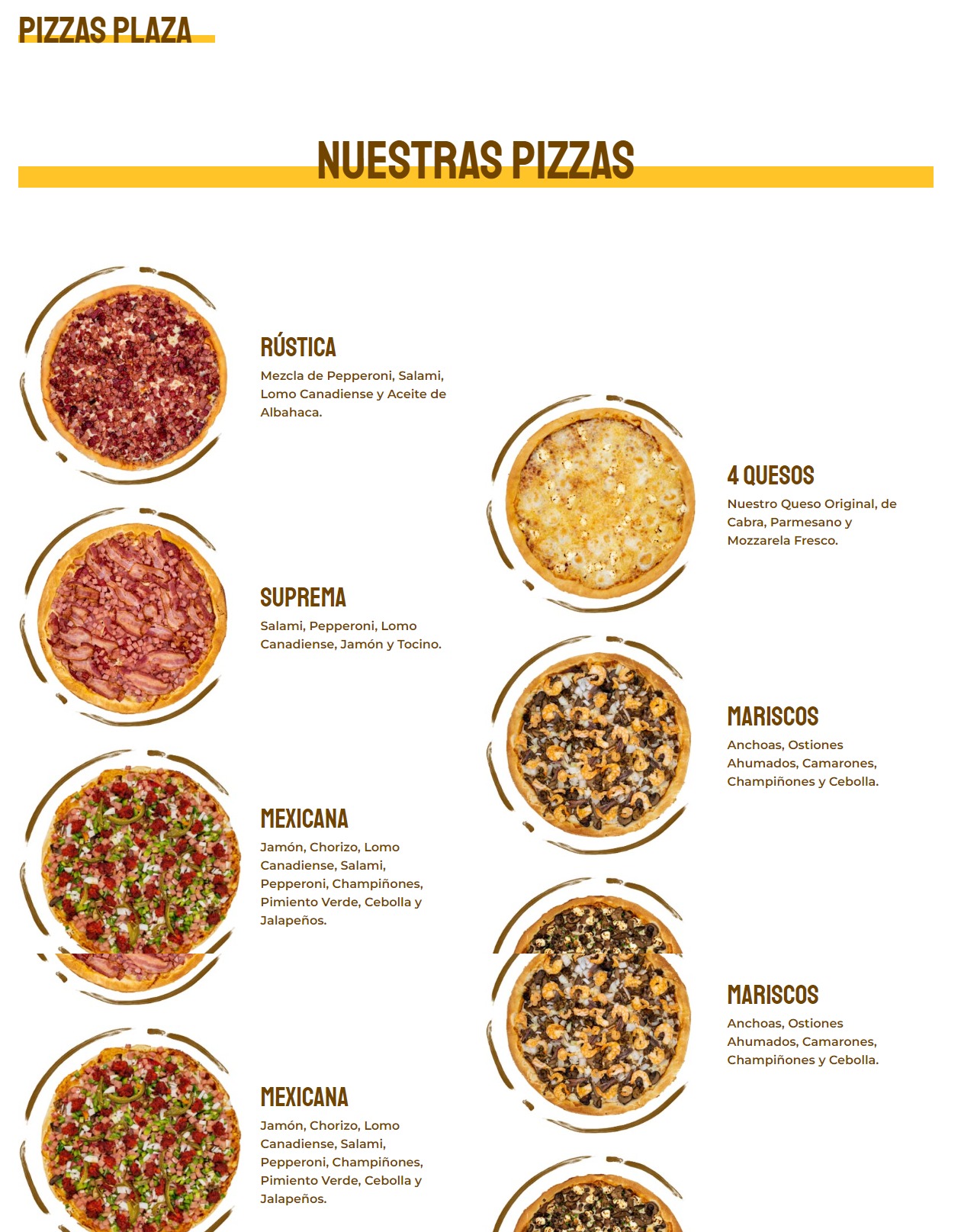 Pizzas Plaza Menú Precios México Actualizado (noviembre 2025)