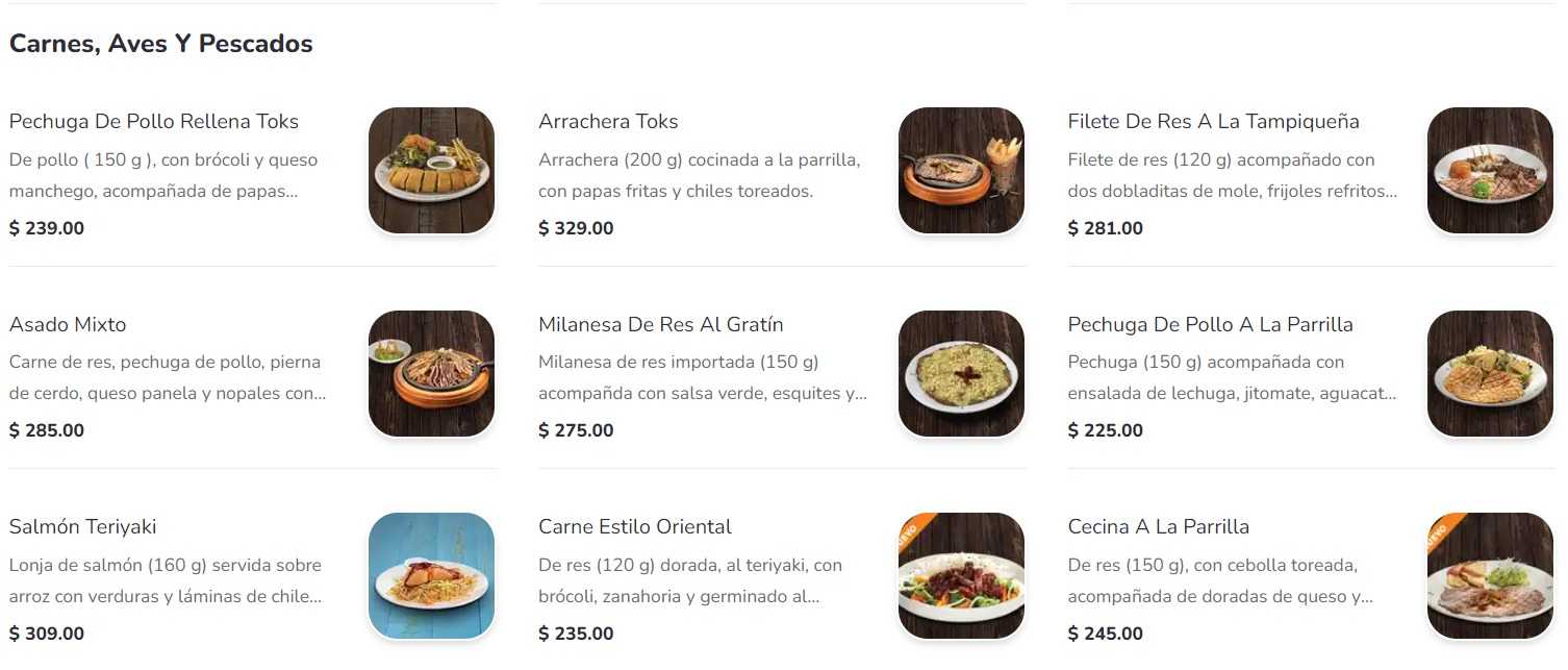 Toks Menú Precios México Actualizado (noviembre 2025)