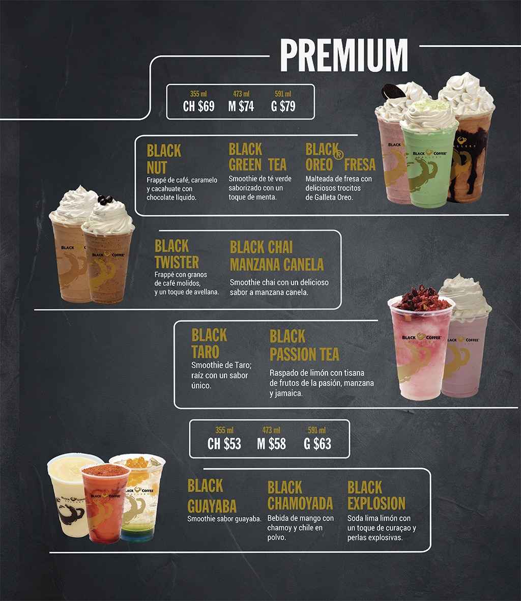 Black Coffee Gallery Menú Precios México Actualizado (diciembre 2025)
