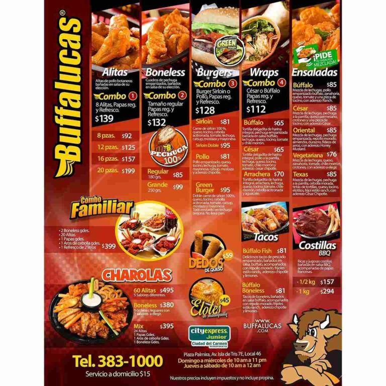 Buffalucas Menú Precios México Actualizado (mayo 2026)