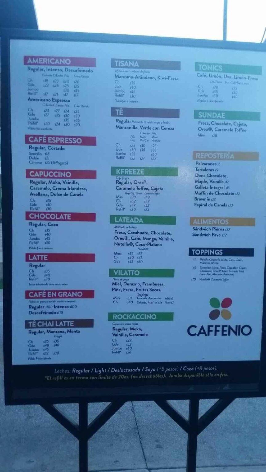 CAFFENIO Menú Precios México Actualizado (junio 2026)