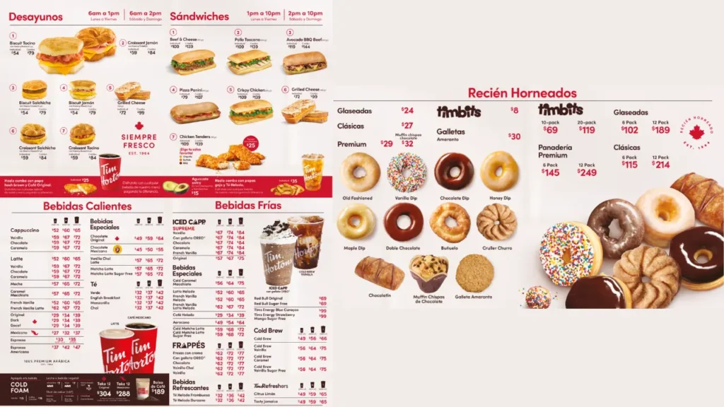 Tim Hortons Menu Mexico Updated 2025