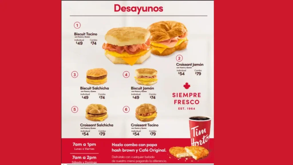 Tim Hortons Menú Precios Todo lo que Debes Saber