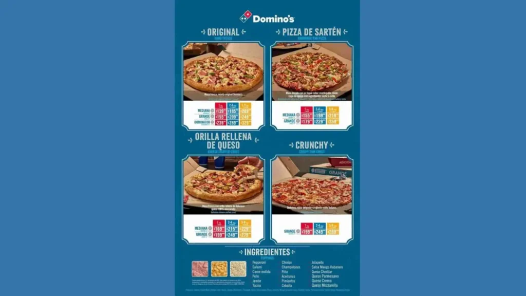 Domino's Menu Precios y Sucursales Actualizado 2025