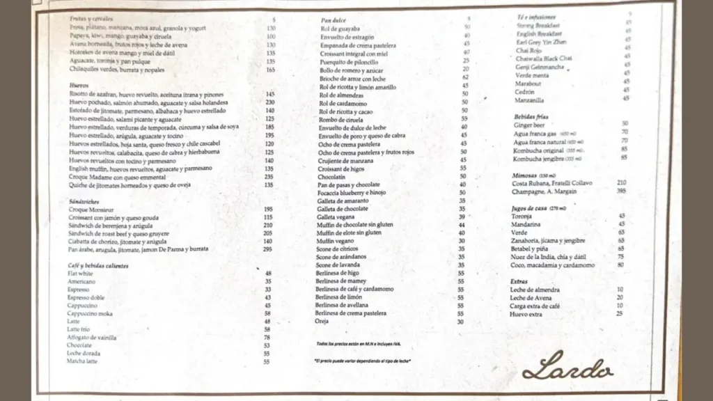 Lardo Mexico City Menu Precios Ubicaciones 2025