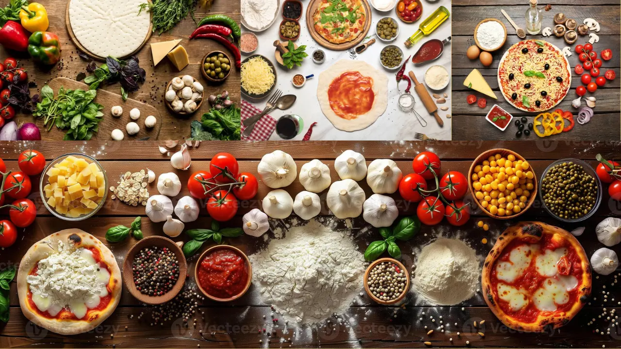 Ingredientes para pizza completa para una pizza perfecta en casa